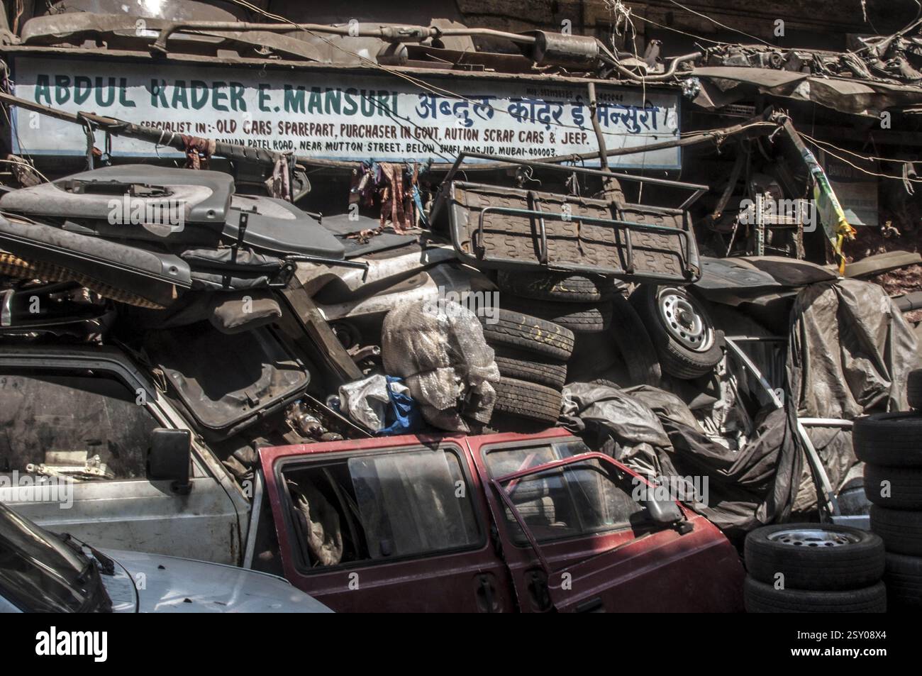 Scrap Car spare parts at Chor Bazaar, Mumbai, Maharashtra, India, Asia ...