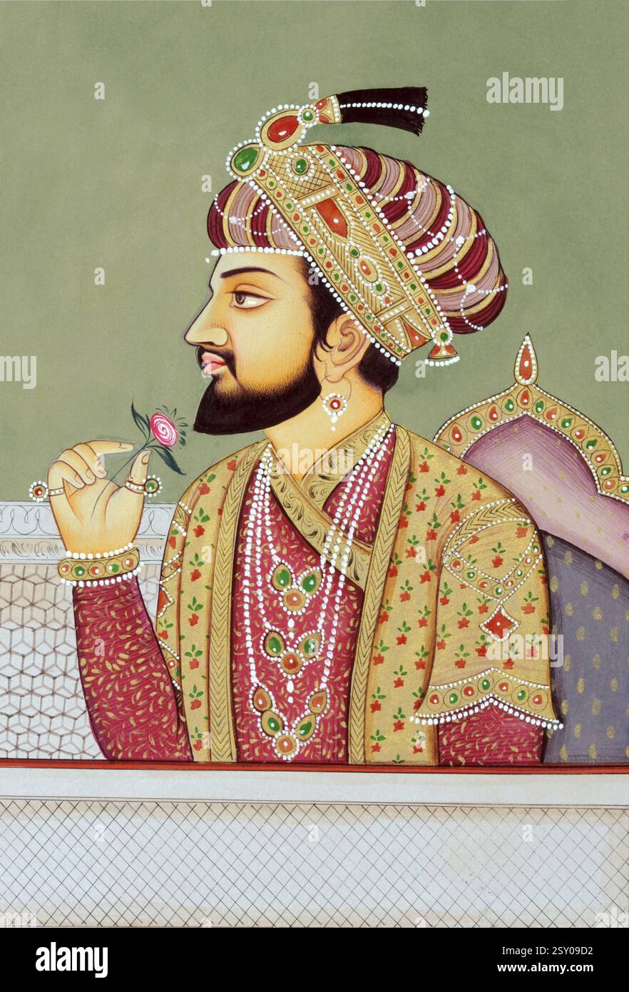 Miniature painting of Mughal Emperor Shah Jahan Stock Photo - Alamy