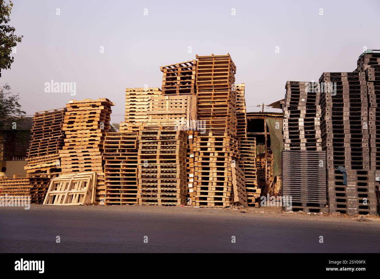 Wooden blocks, Sion panvel highway, mumbai, maharashtra, Asia, India ...