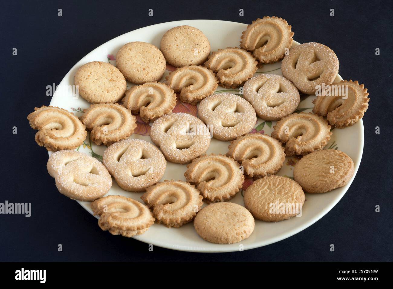 Butter cookies in dish, mumbai, maharashtra, india, asia Stock Photo ...