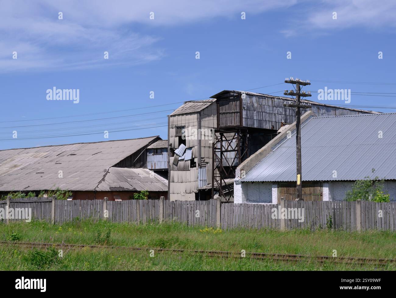 The old factory building on the industrial outskirts of the city in ...