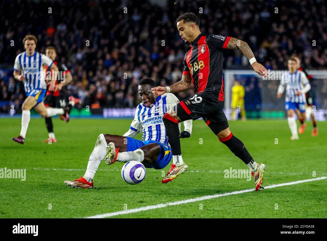Bournemouth's Justin Kluivert and Brighton and Hove Albion's Yankuba ...