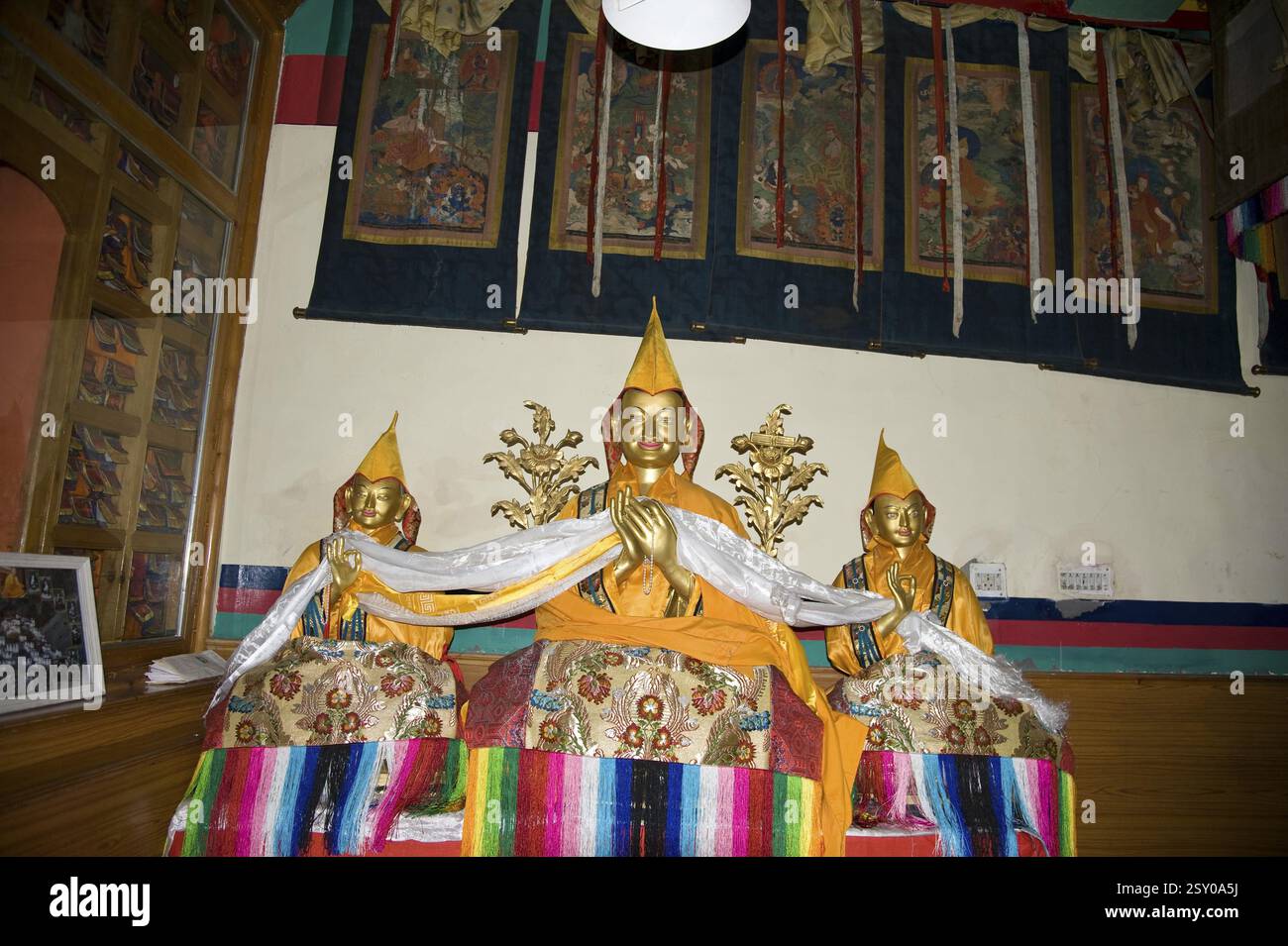 Prayer hall of key monastery, himachal pradesh, india, asia Stock Photo ...