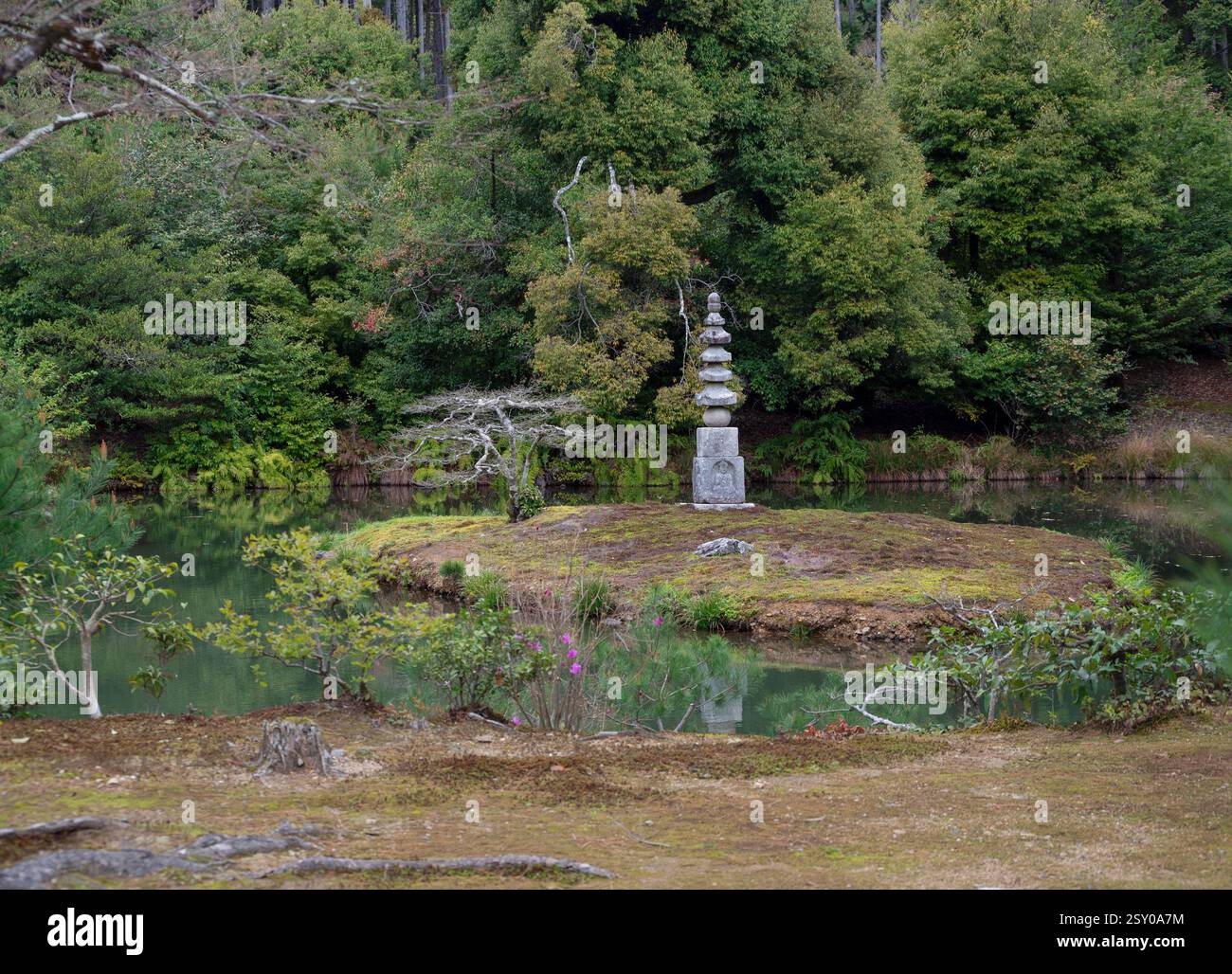Monuments inside the Temple complex of Kinkaku-ji ('Temple of the ...