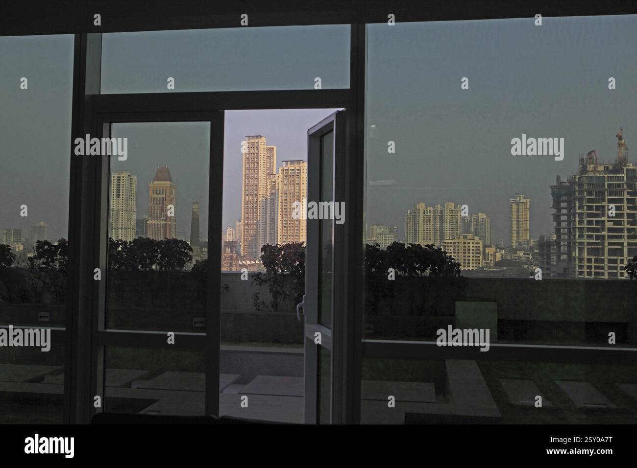 Building window view of lower parel at mumbai India Stock Photo - Alamy