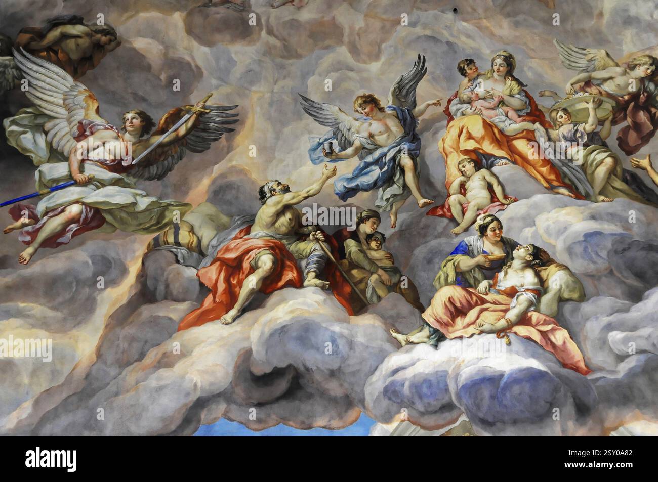Detail of dome fresco by Johann Michael Rottmayr, Karlskirche, 1716 ...