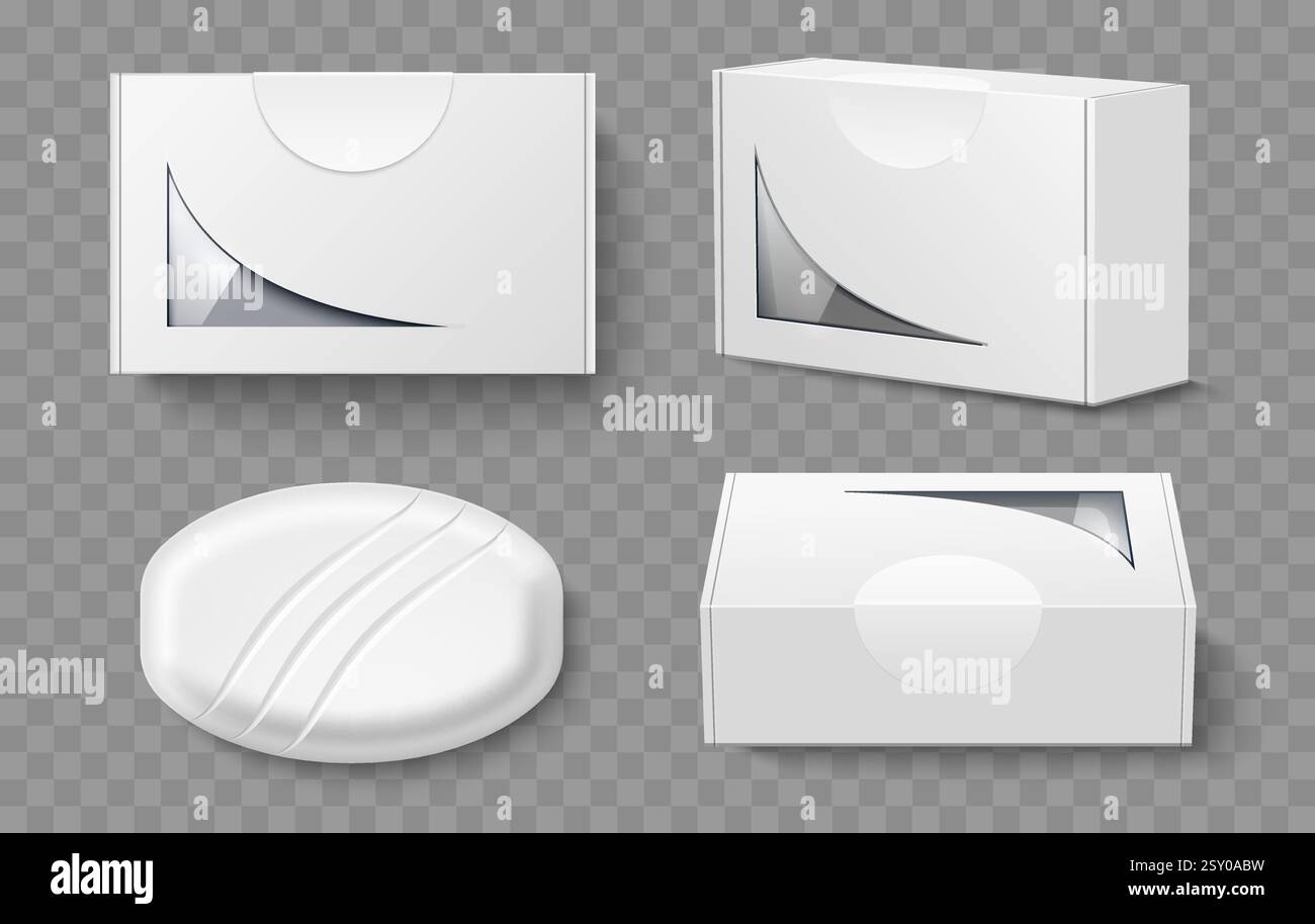 Soap packaging template. Realistic white empty cardboard box for ...