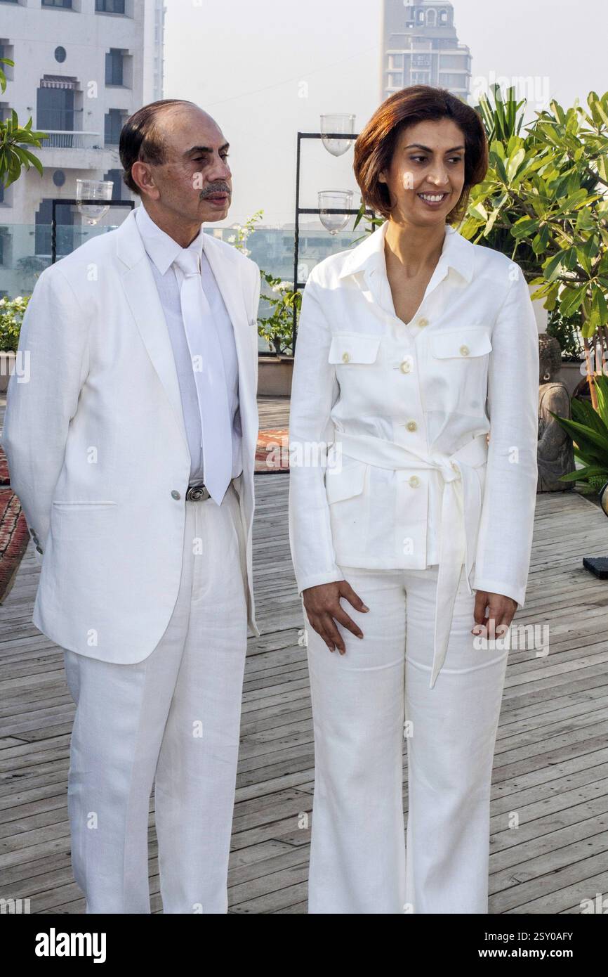 Indian businessman, adi burjor godrej with tanya arvind dubash, mumbai ...