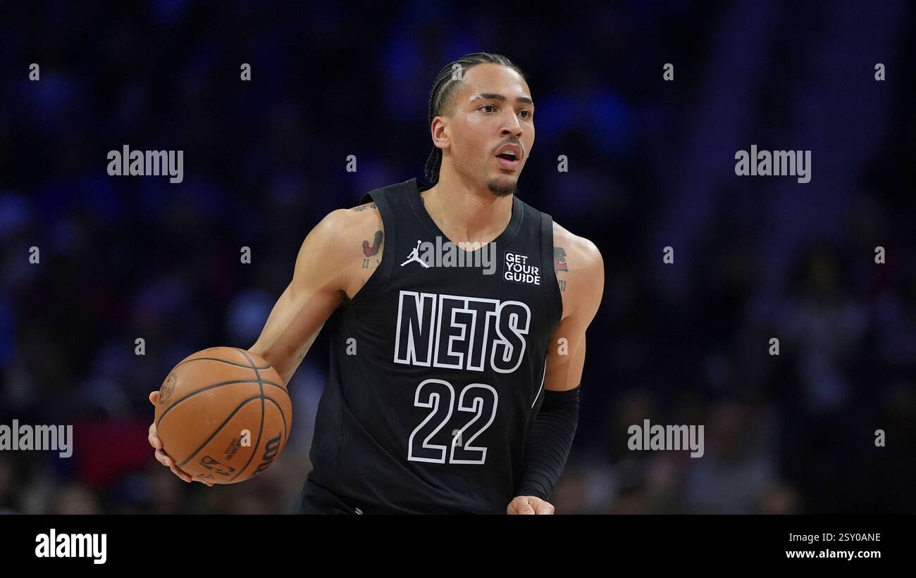 Brooklyn Nets' Jalen Wilson plays during an NBA basketball game ...