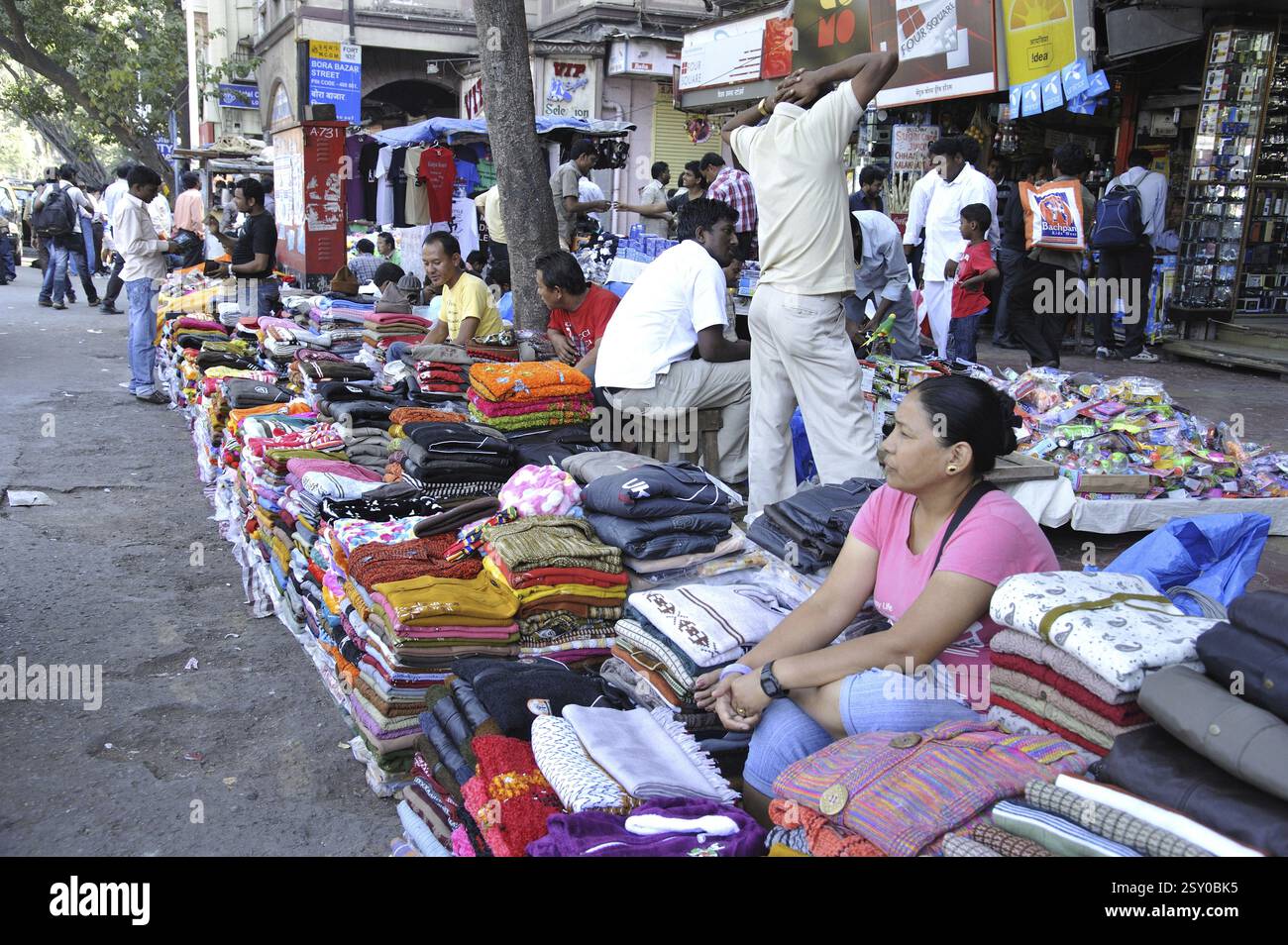 Vendor selling woolen clothes on road at Mumbai Maharashtra India Stock ...