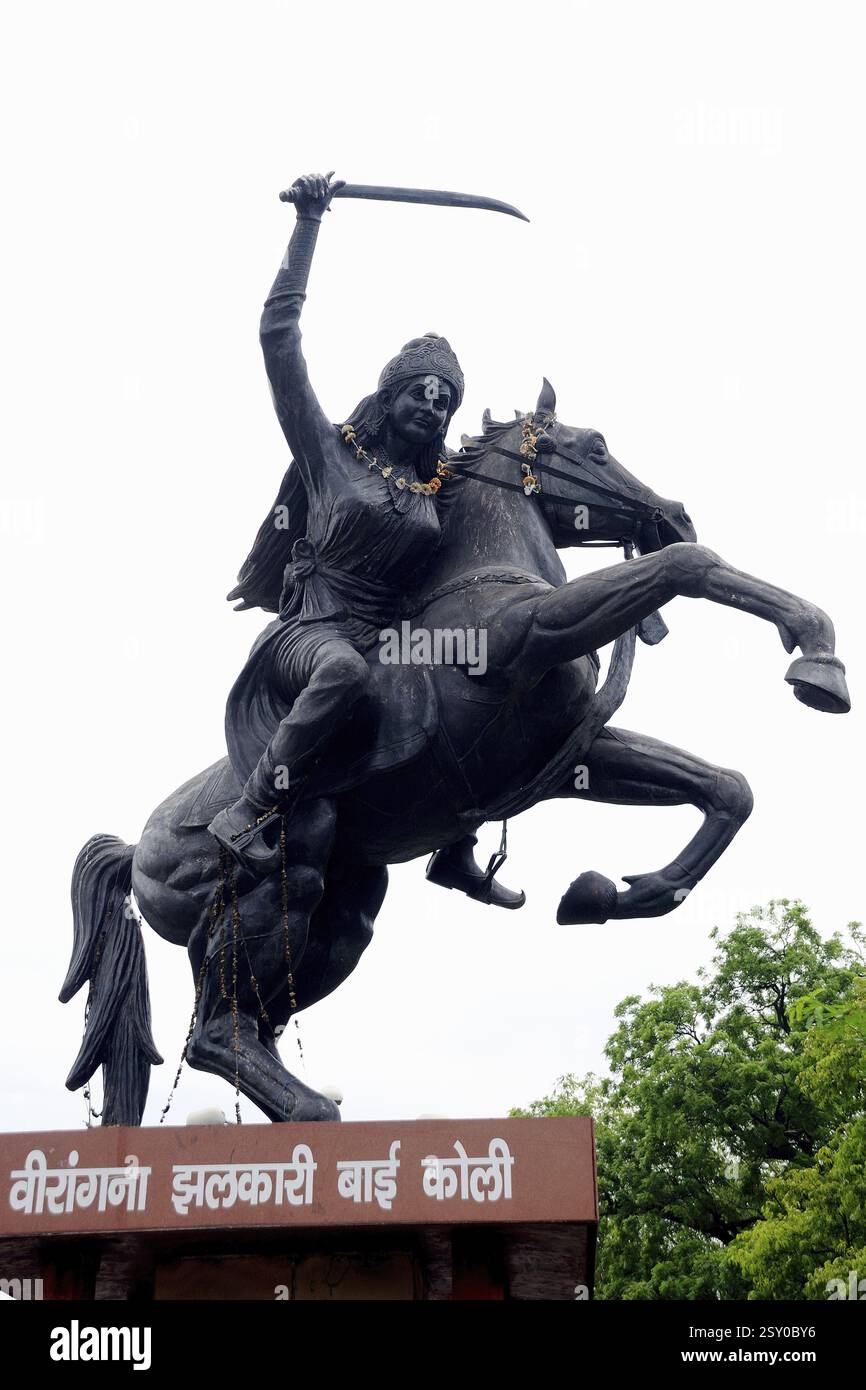 Statue of veer, jhalkari bai, agra, uttar pradesh, india, asia Stock ...