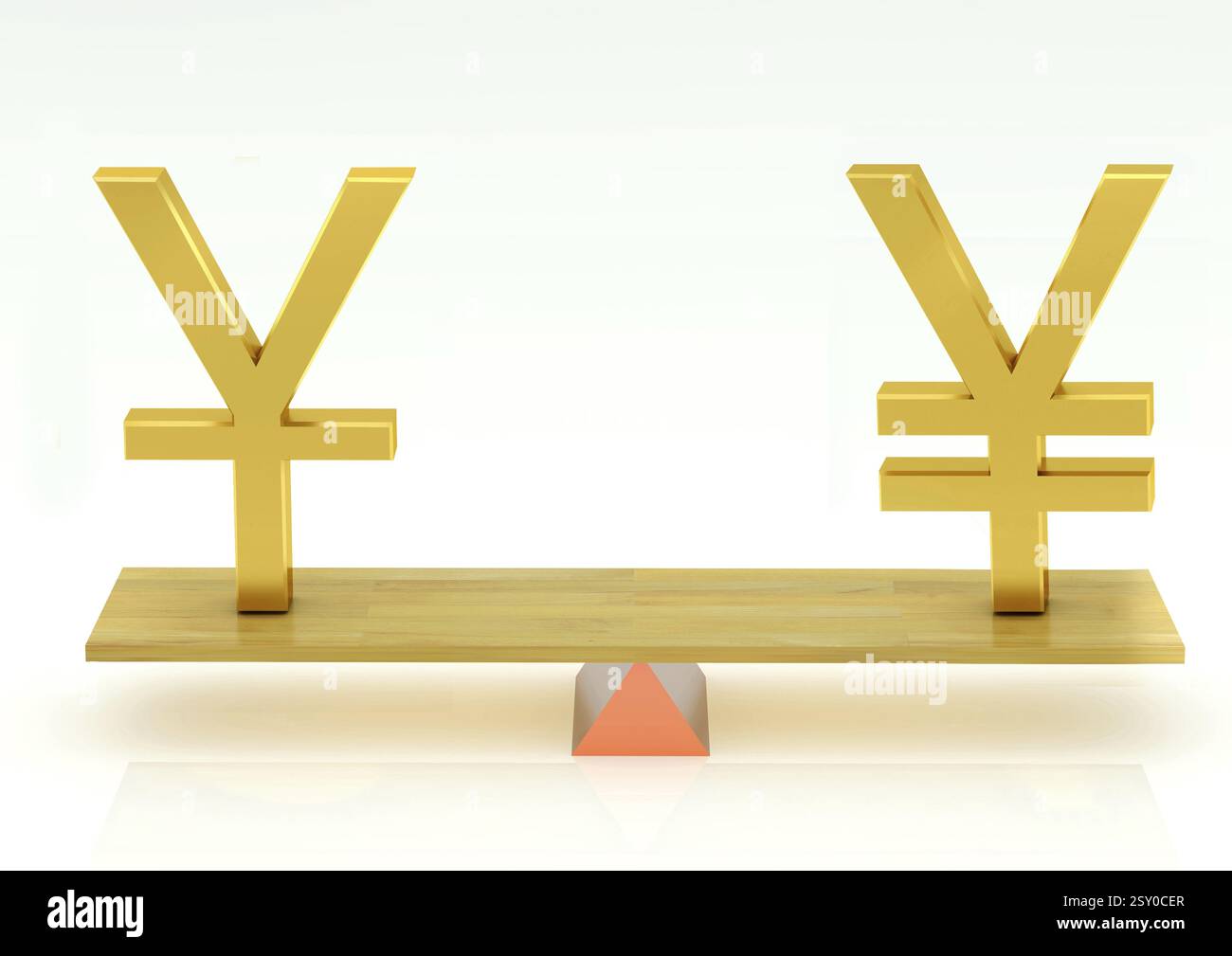 Balancing, chinese Yuan and japanese yen, india, asia Stock Photo - Alamy