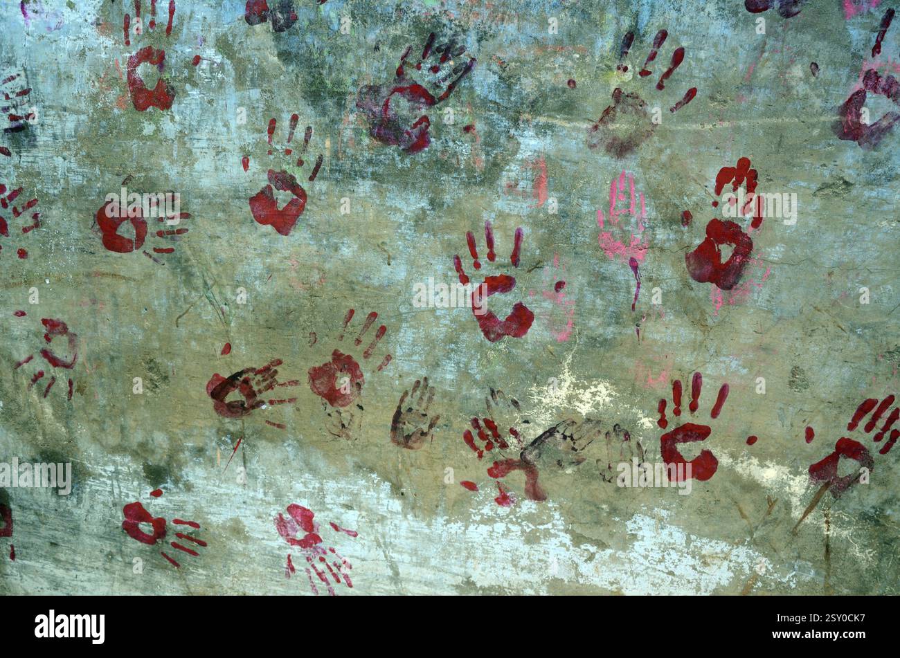 Hand print wall narrow lane brahmpuri jodhpur rajasthan India Asia ...