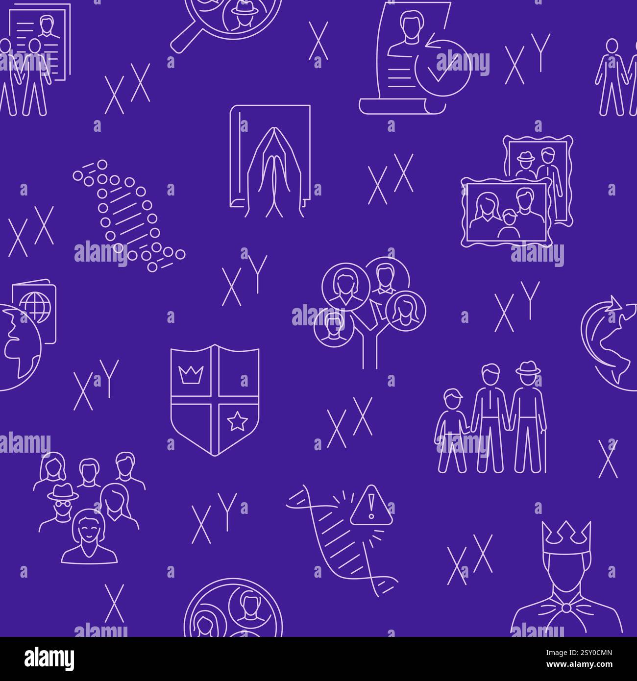 Ancestral roots and genealogy seamless pattern. Vector illustration ...