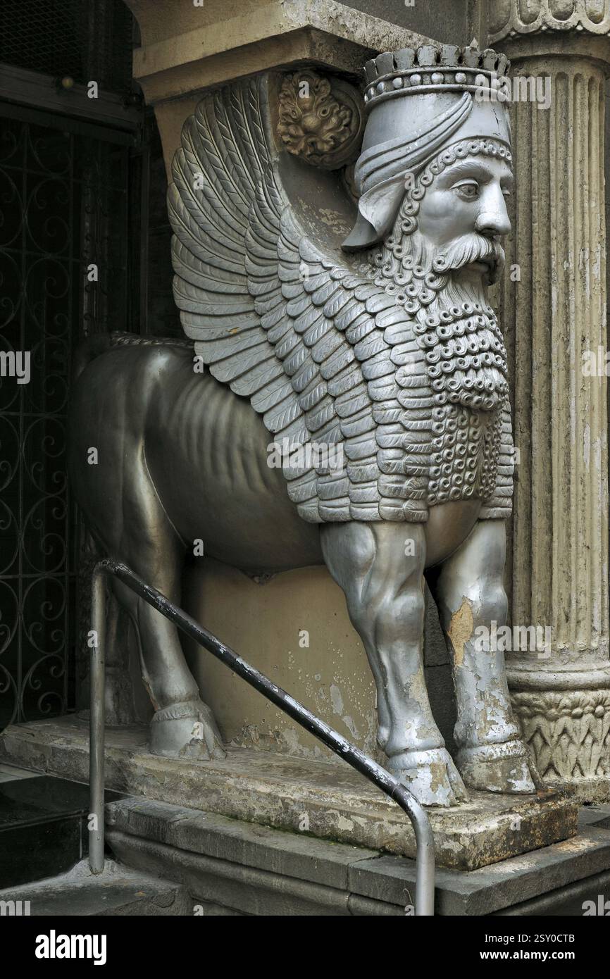 Winged bull maneckji sett agiary fort, mumbai, maharashtra, india, asia ...
