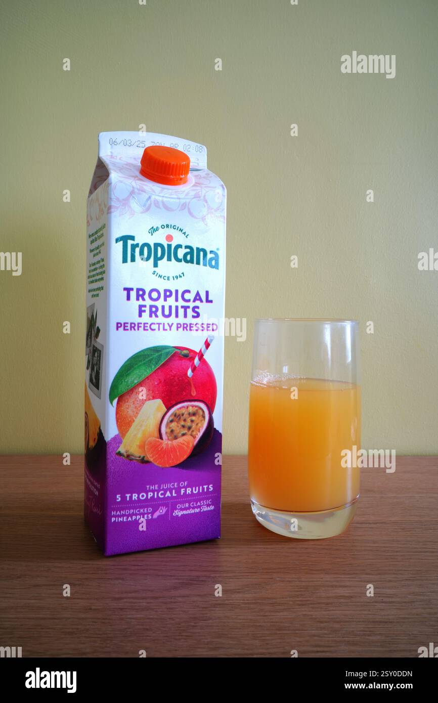 Tropicana Tropical Fruits Juice Drink Stock Photo - Alamy