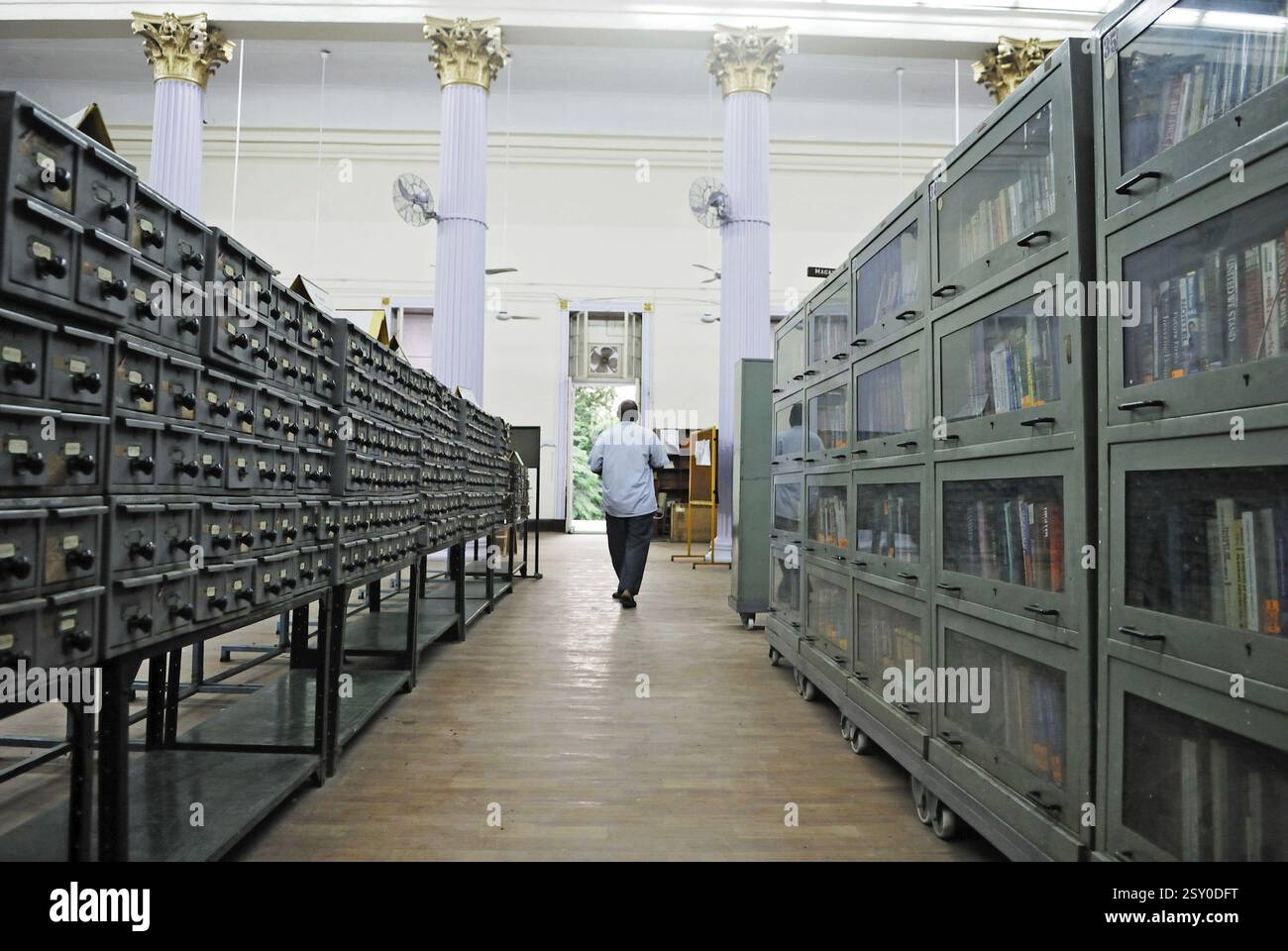 Lockers and book shelves in town hall asiatic library Bombay Mumbai ...