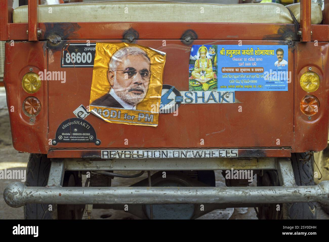 Narendra Modi Poster on Auto Rickshaw For Election Delhi India Asia ...