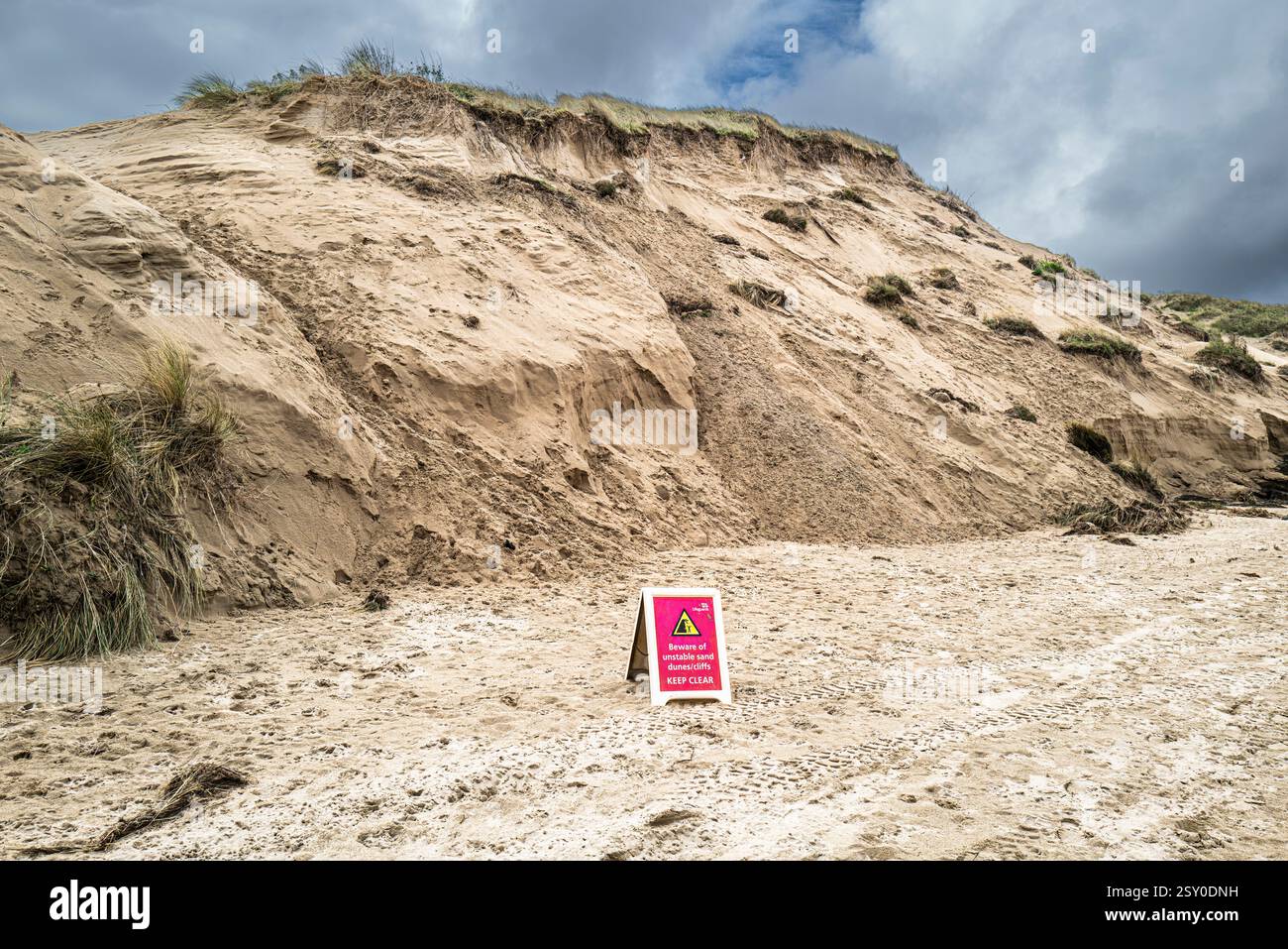 Sand dune collapse warning in hi-res stock photography and images - Alamy