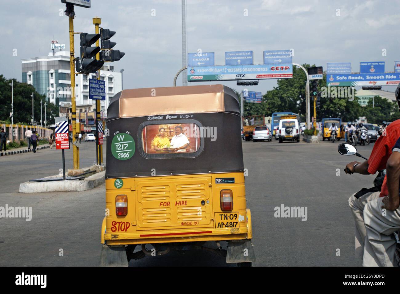 Yellow auto rickshaw, Madras, Chennai, Tamil Nadu, India, Asia Stock ...