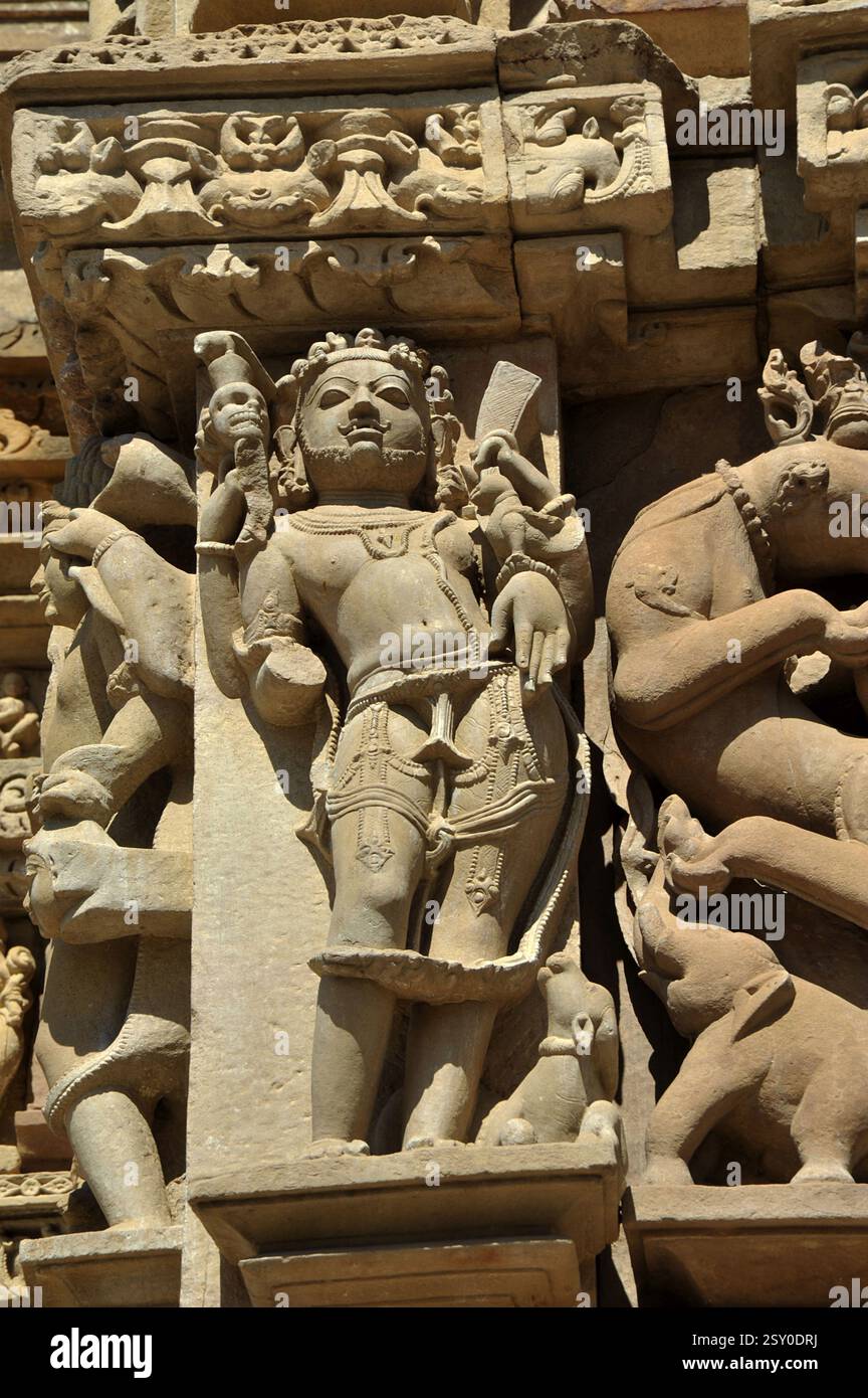 God of death Yama dev parsvanath temple Khajuraho Madhya Pradesh India ...