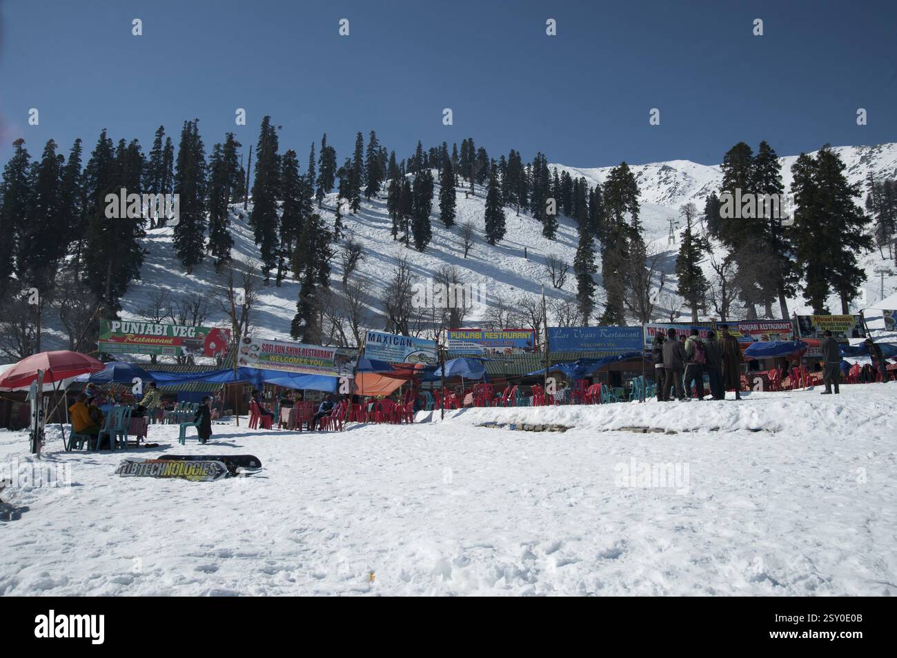 Food stalls, gondola ride, gulmarg, kashmir, india, asia Stock Photo ...