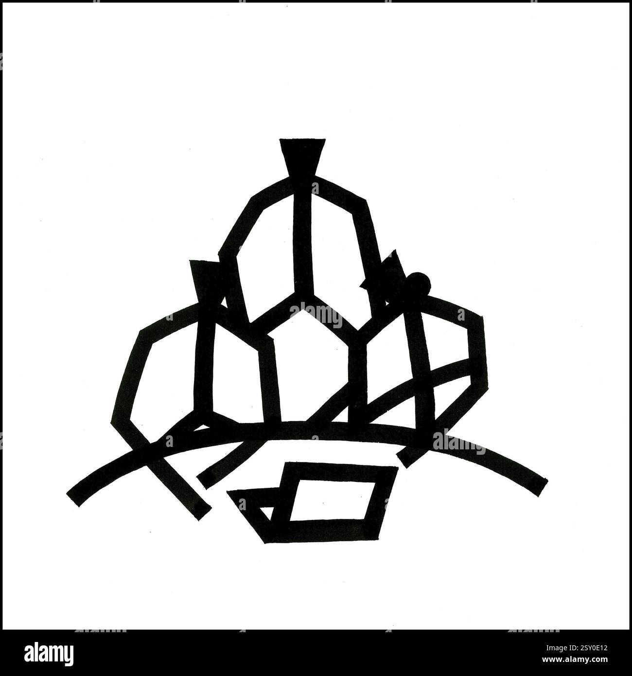 Illustration line drawing of conference, india, asia Stock Photo - Alamy