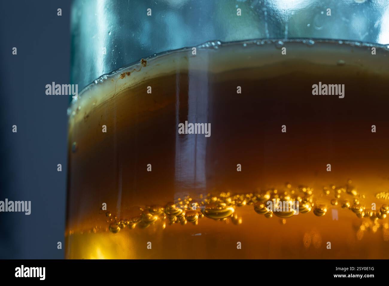 Bubbles on the surface of a tea mushroom in close-up, the process of ...