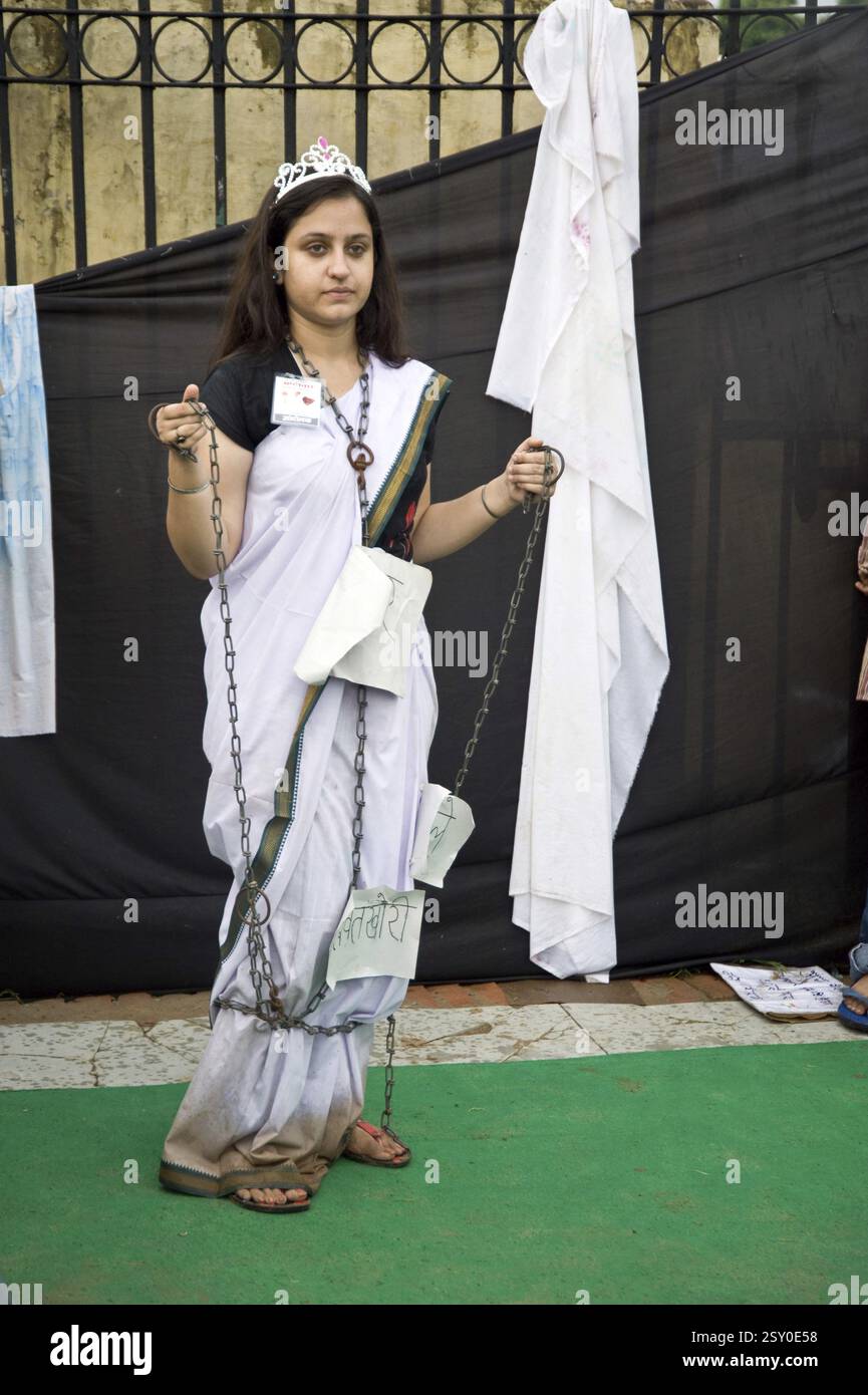 Lady disguise bharat mata at ramlila maidan new delhi India Asia Stock ...