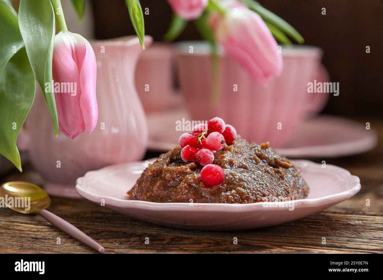 Mämmi mammi or memma Traditional Finnish Easter dessert pudding made ...