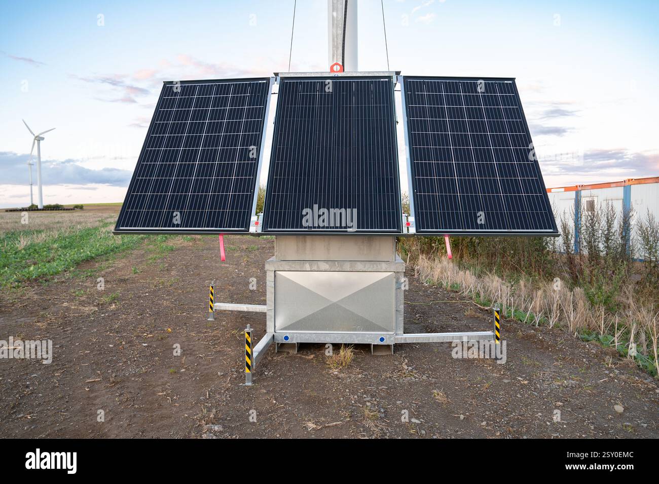 Windmill with solar panel, transformation to renewable sustainable ...