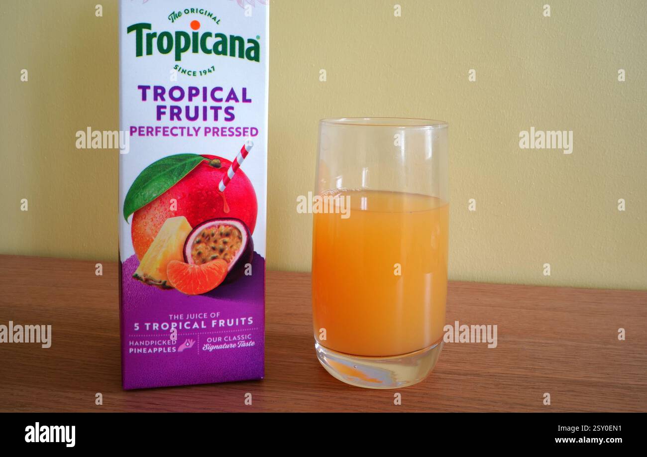 Tropicana Tropical Fruits Juice Drink Stock Photo - Alamy