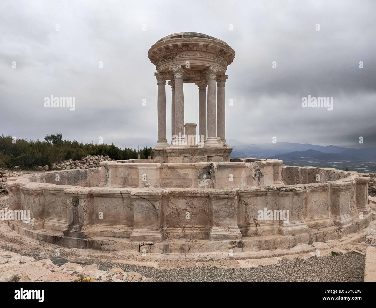 Ancient fountain in the ancient Greek-Roman city of Cibyra in Burdur ...
