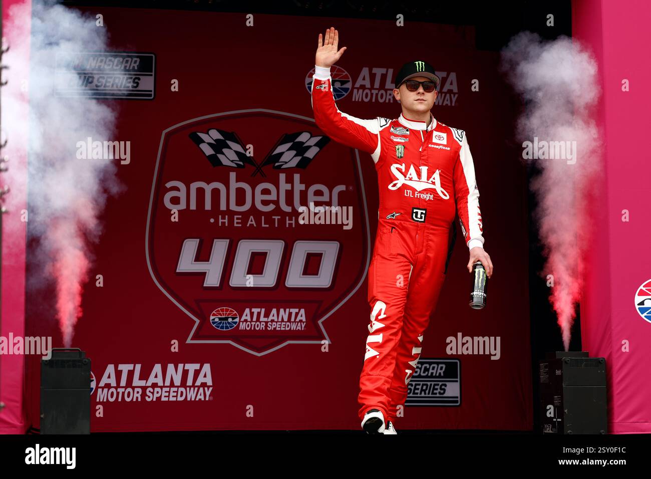 Hampton, Ga, USA. 23rd Feb, 2025. TY GIBBS (54) of Charlotte, NC gets ...