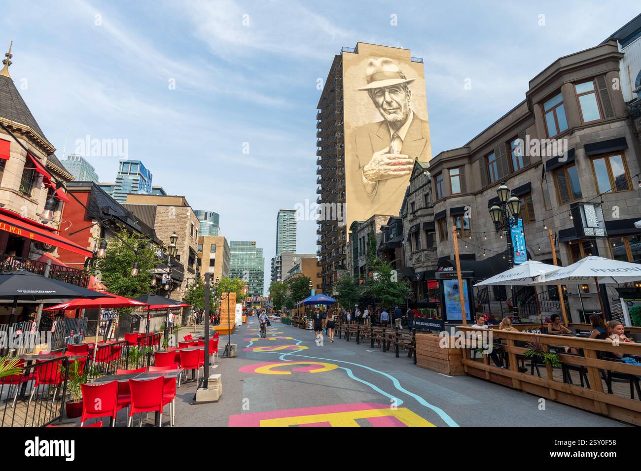 Montreal, Quebec, Canada - August 9 2021 : View of Crescent Street, a ...