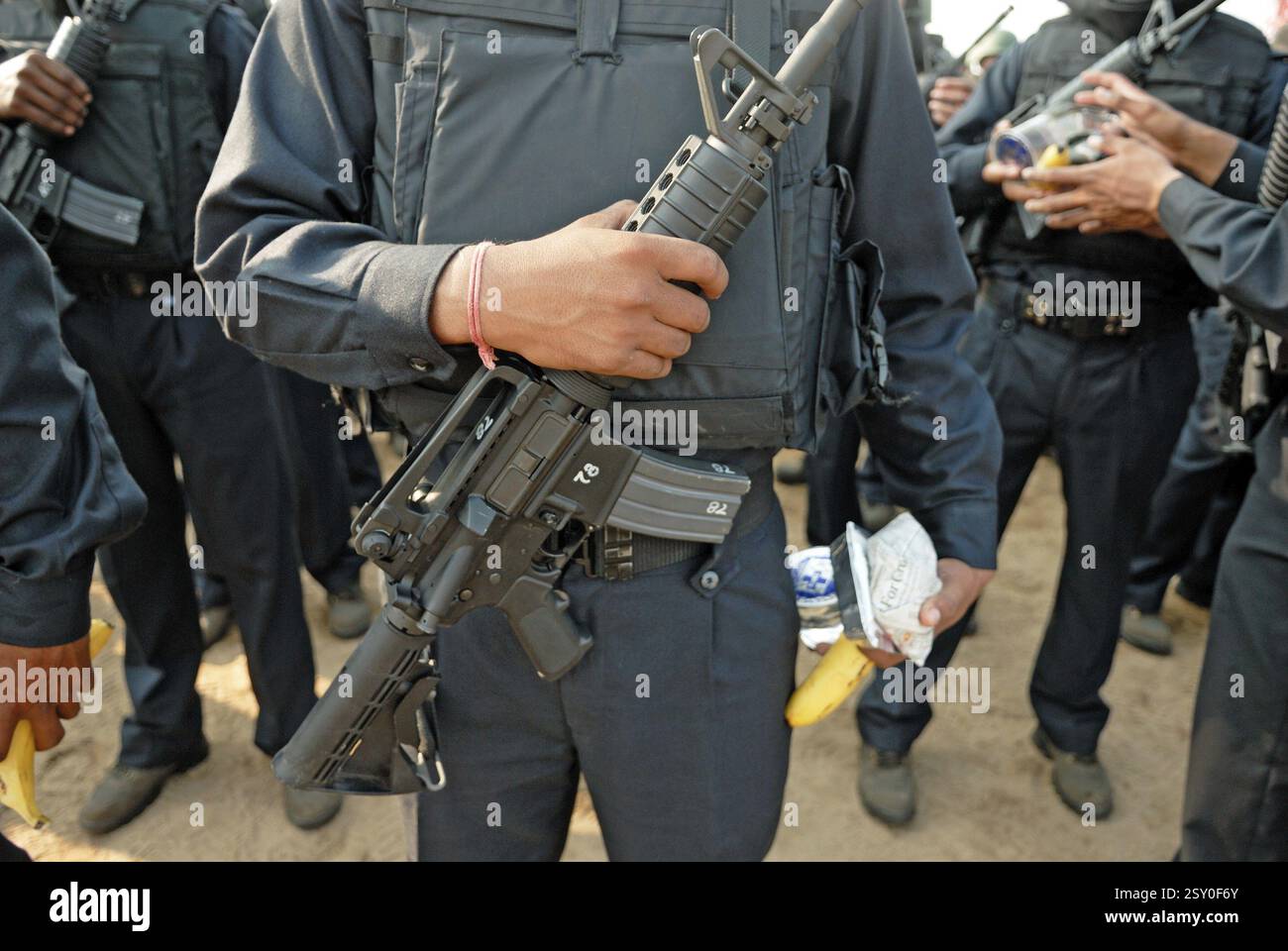 Police commando in bullet proof jacket, Bombay, Mumbai, Maharashtra ...