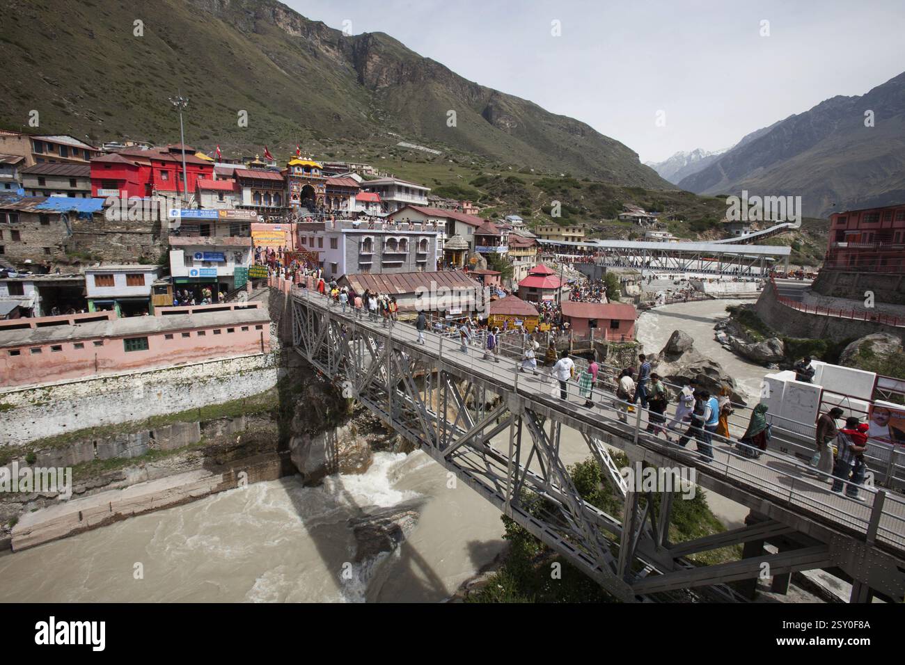 Bridge over the Alaknanda river in Chamoli Uttarakhand India Asia Stock ...