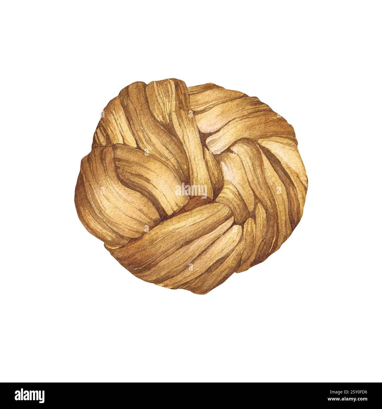 Watercolor illustration of baking. Hand-drawn cinnamon bun from ...