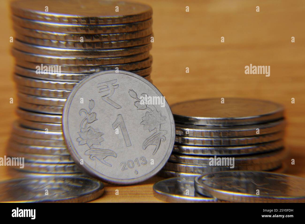 Concept of Indian coin one Rupee Stock Photo - Alamy