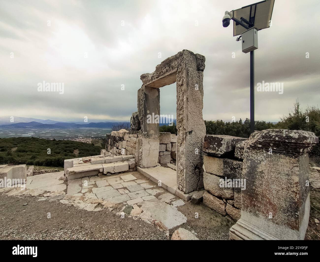 An ancient gate in the ancient Greek-Roman city of Cibyra in Burdur ...