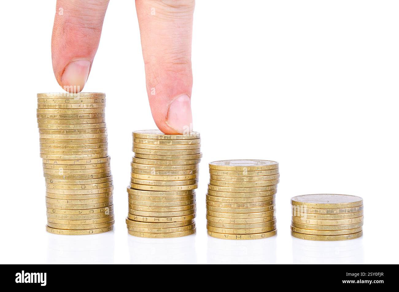 Coin stack step up Cut Out Stock Images & Pictures - Alamy
