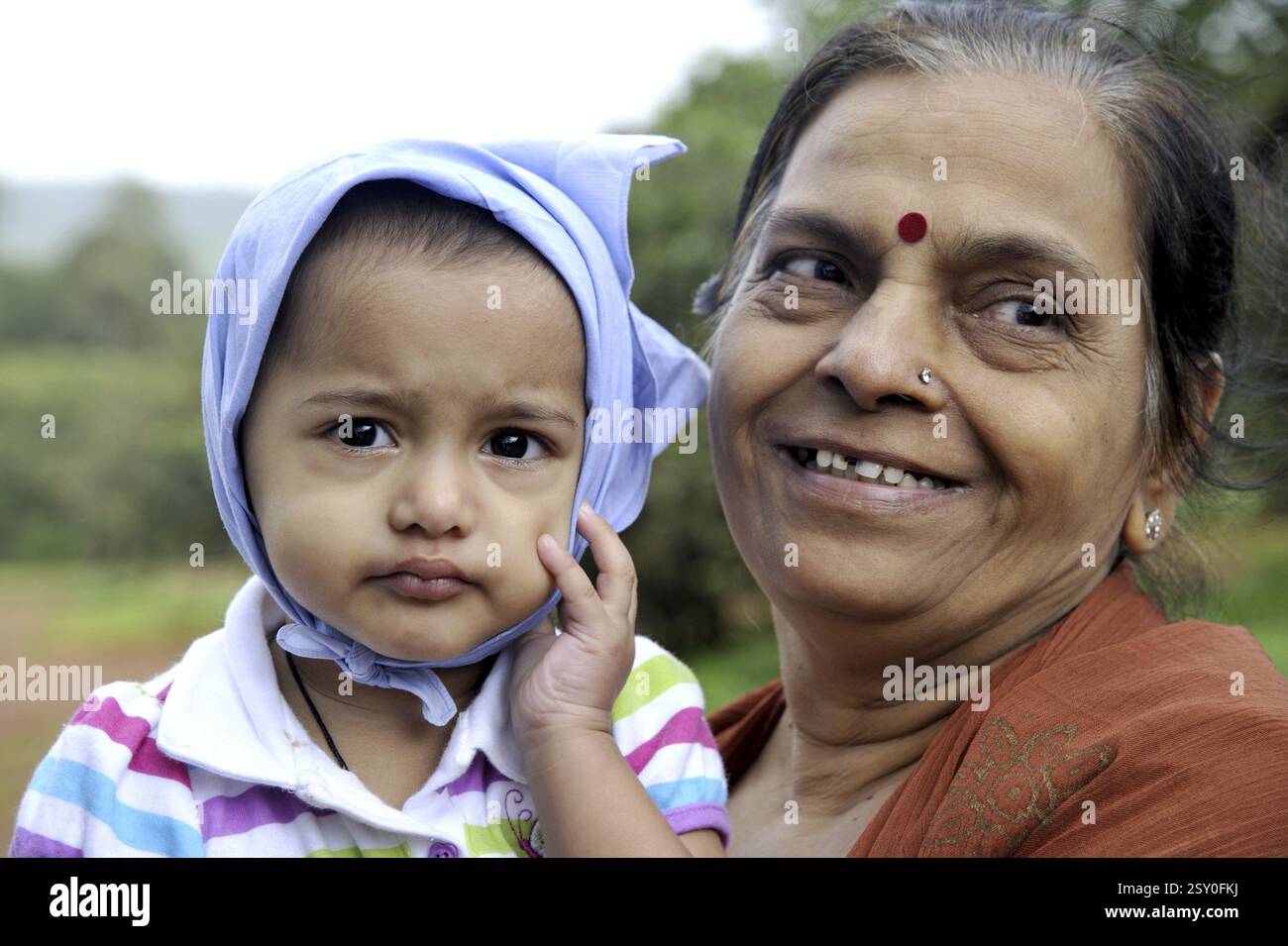 Indian Grand Mother with Child MR#364 Stock Photo - Alamy
