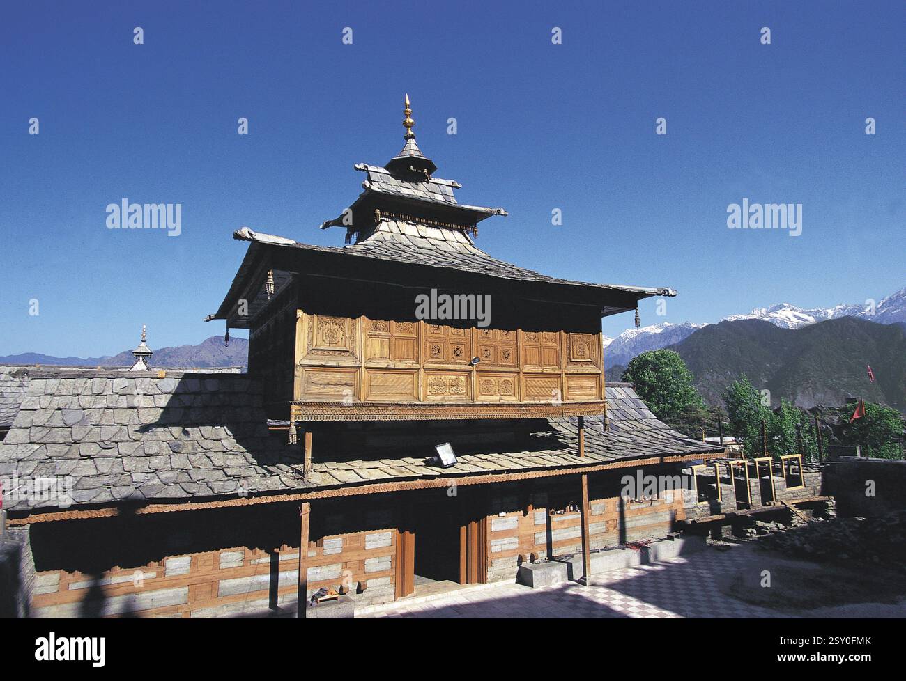 Pagoda style house, himachal pradesh, india, asia Stock Photo - Alamy