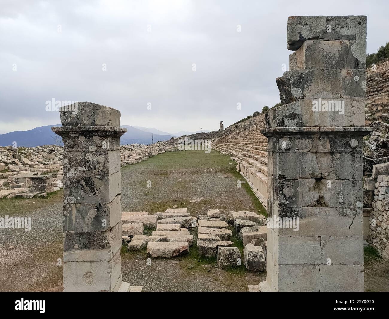 Ancient stadium in the ancient Greek Roman city of Cibyra in Burdur ...