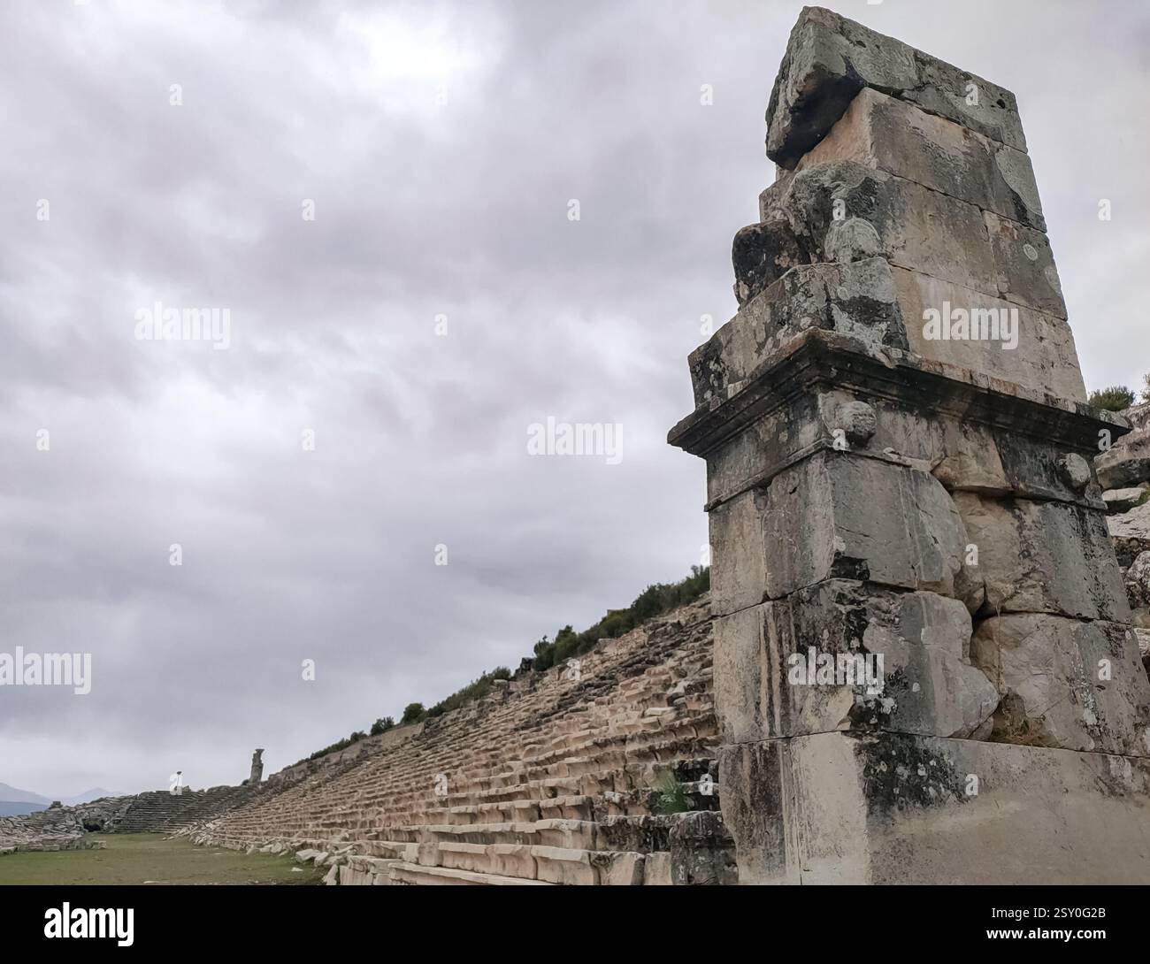 Ancient stadium in the ancient Greek Roman city of Cibyra in Burdur ...