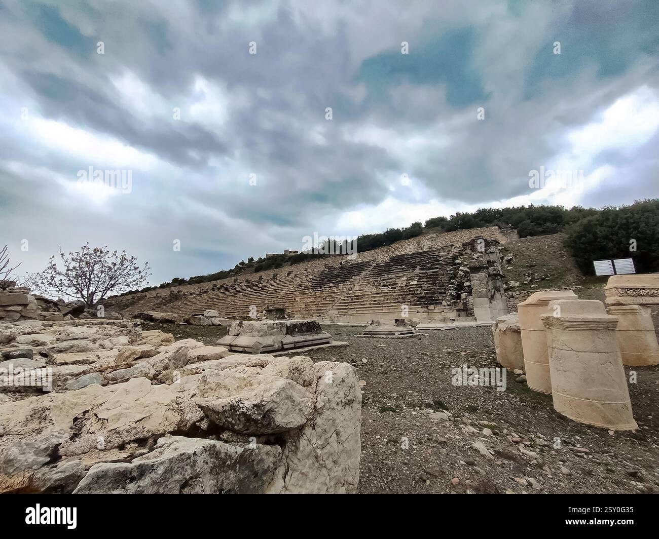 Ancient stadium in the ancient Greek Roman city of Cibyra in Burdur ...