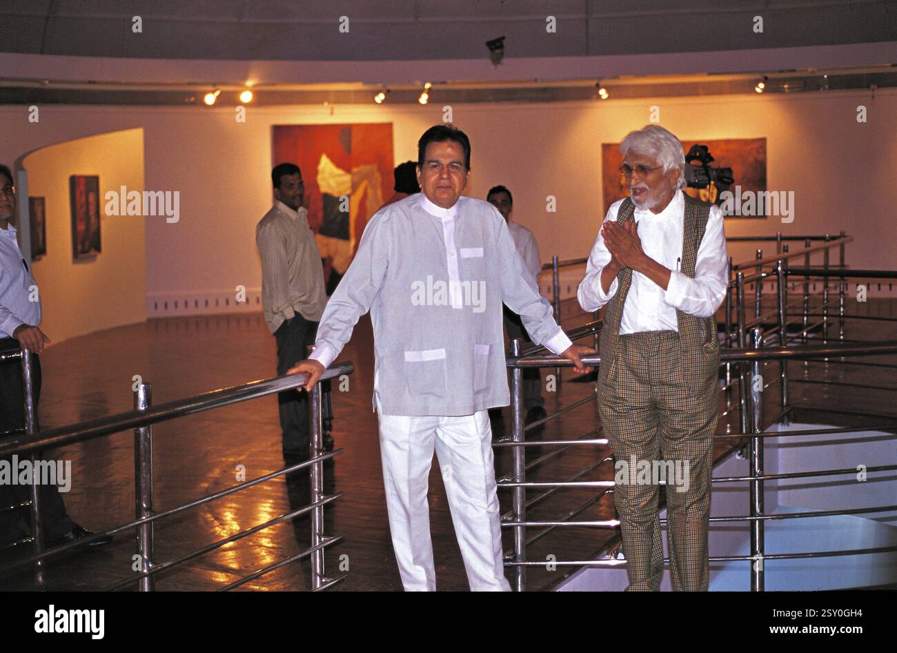 Bollywood actor dilip kumar and M F Hussain in NGMA mumbai Maharashtra ...
