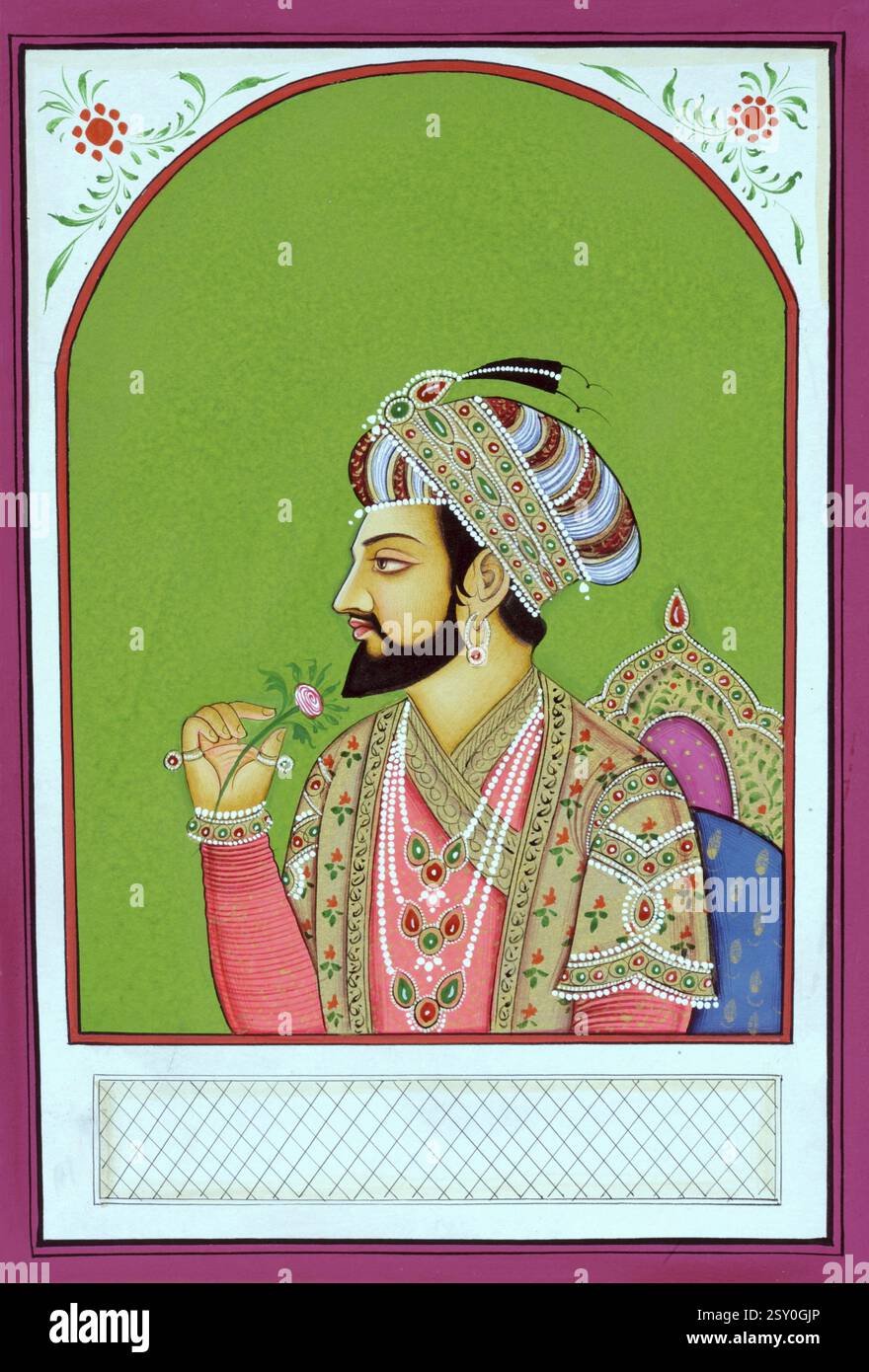 Miniature painting of Mughal Emperor Shah jahan Stock Photo - Alamy