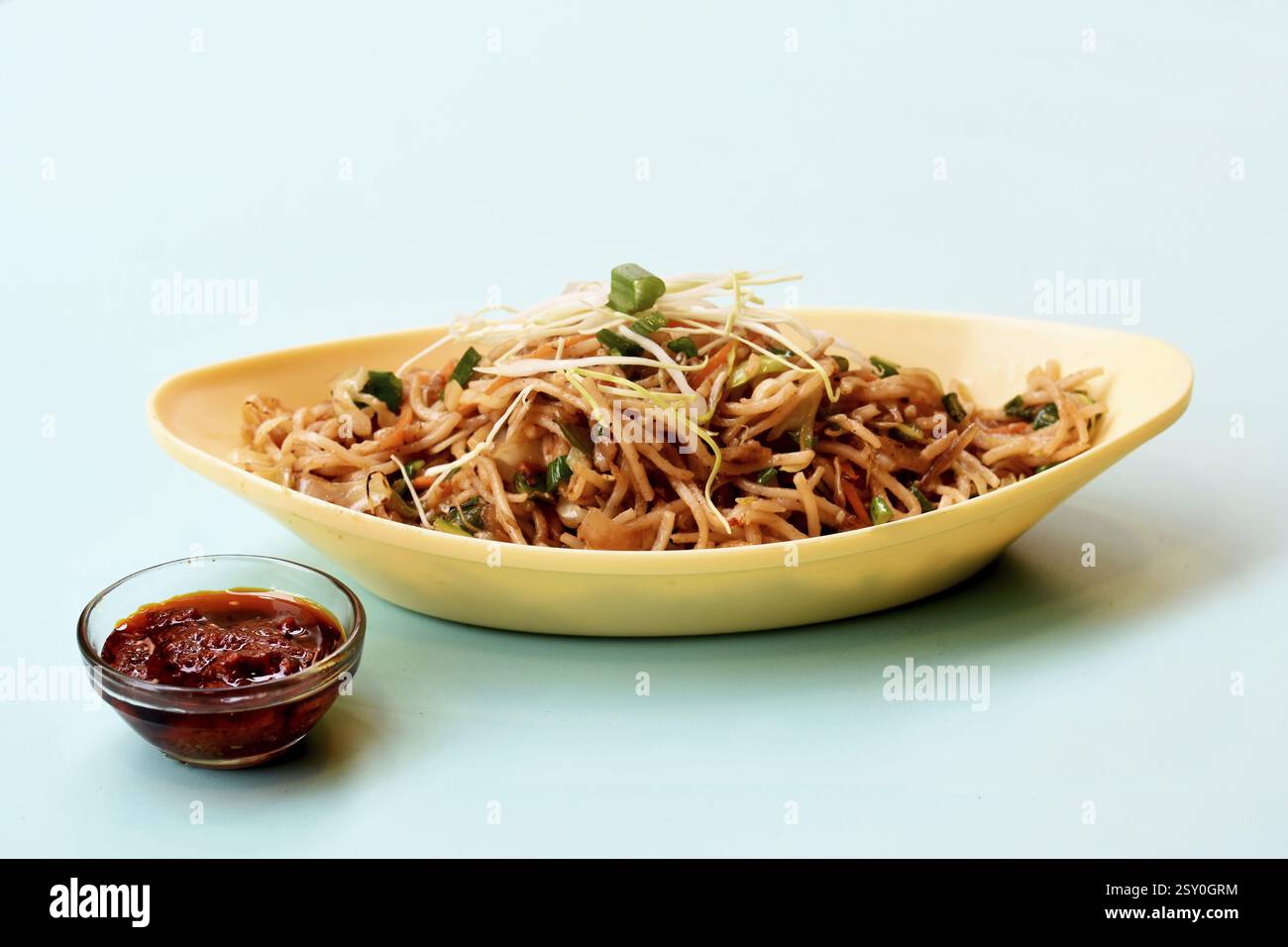 Vegetable Hakka Noodles or Manchurian Hakka or Schezwan Noodles or chow ...