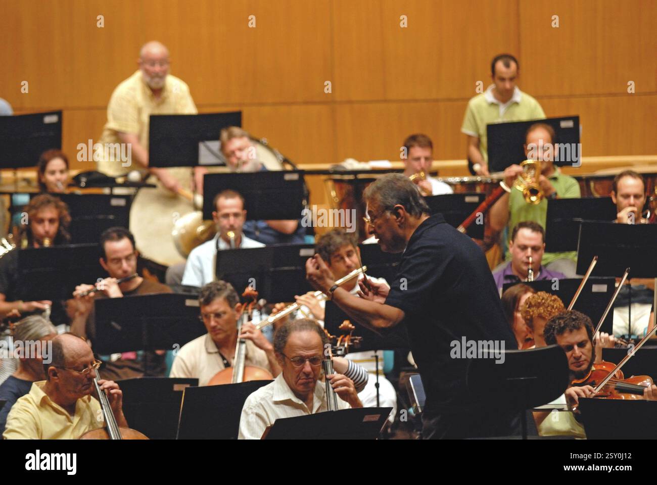 Indian conductor of western classic music zubin mehta in rehearsal in ...